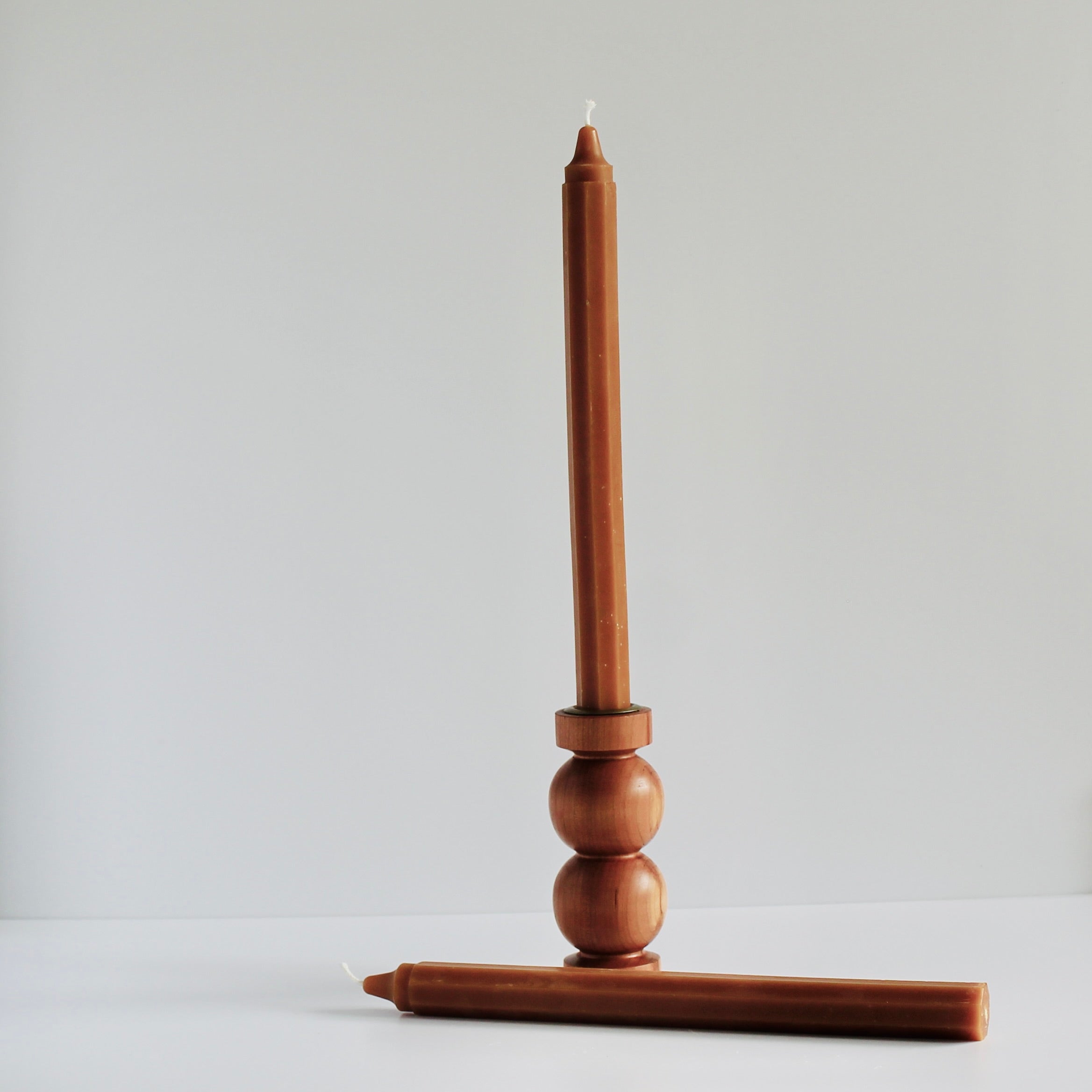 Octagon Taper Pair Caramel – annstudio.com.au